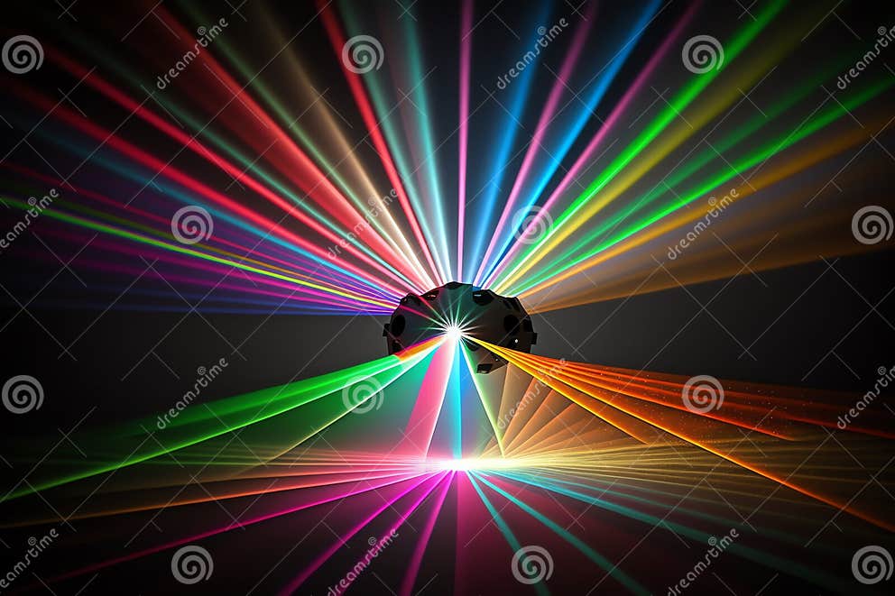 Laser Beams Light Effect on Black Background. Laser Rays Abstract ...