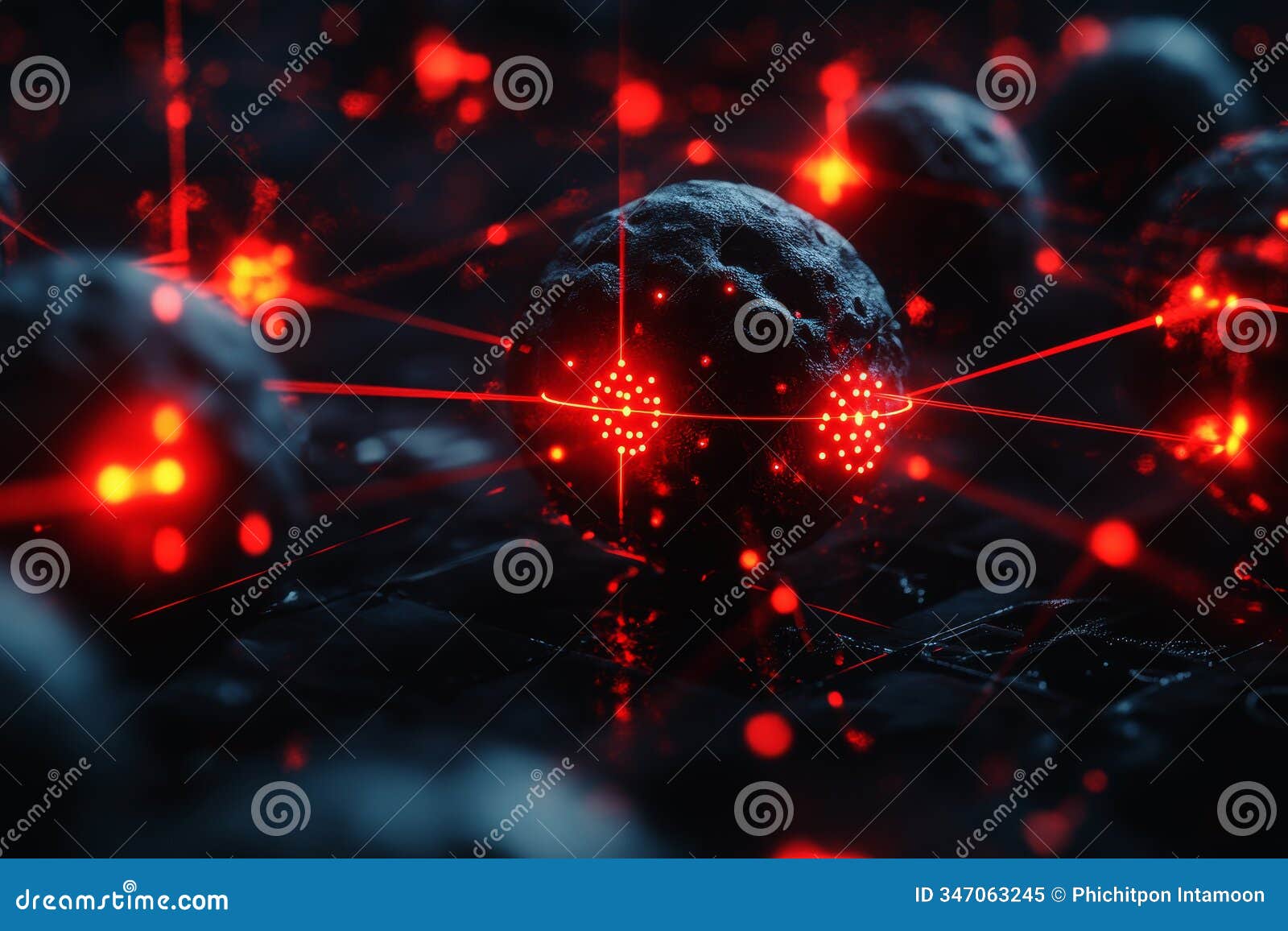 Laser Beams Targeting Cancer Cells, Representing Precise Cancer ...