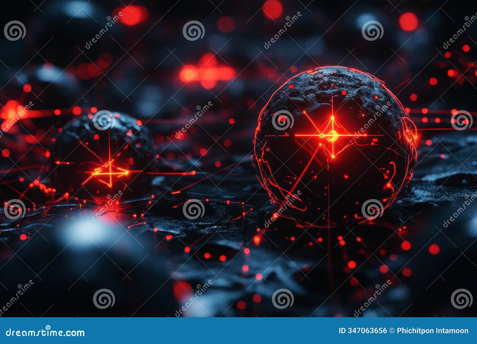 Laser Beams Targeting Cancer Cells, Representing Precise Cancer ...