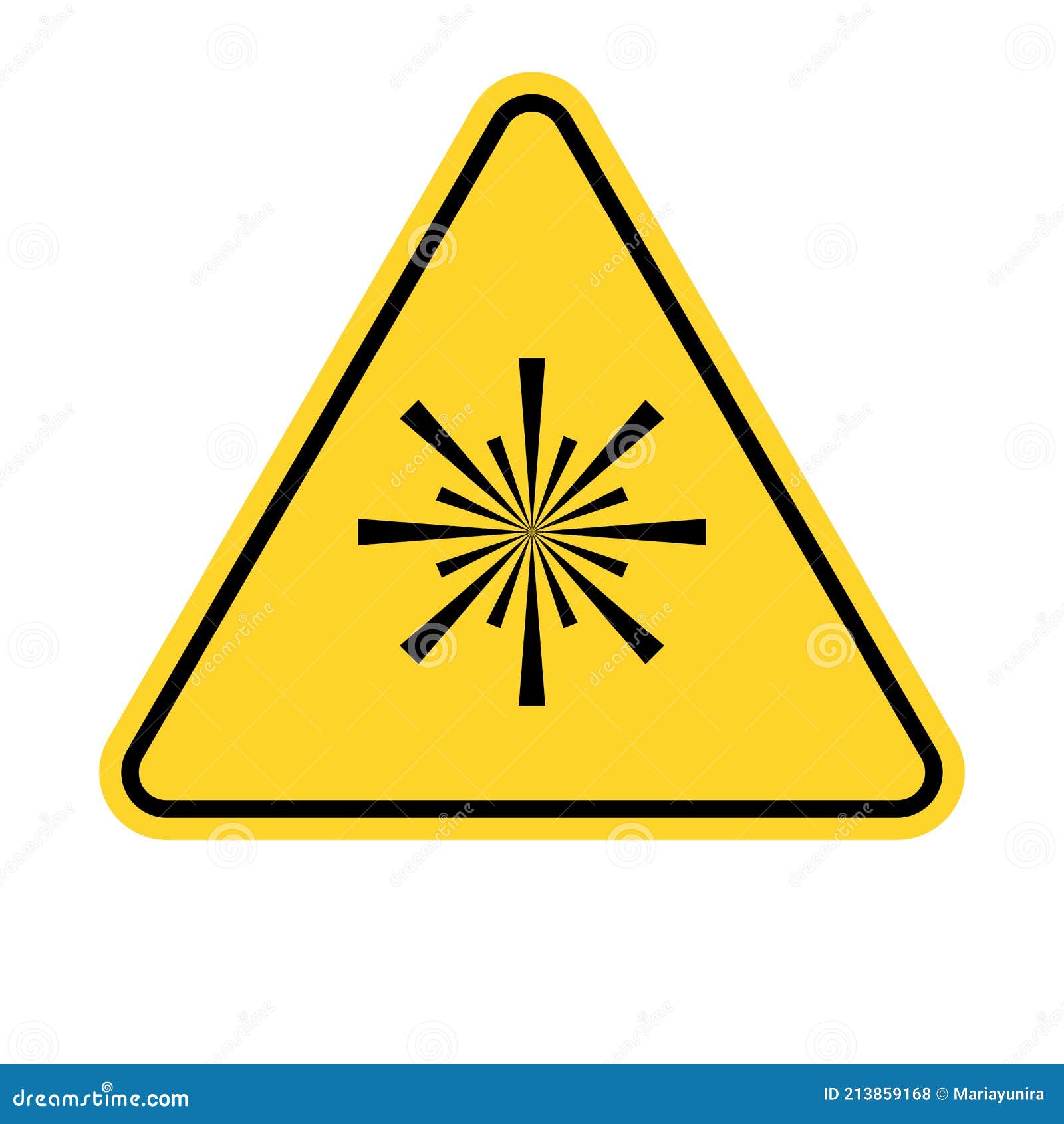 Laser Caution Sign on Yellow Triangle Board Stock Vector - Illustration ...