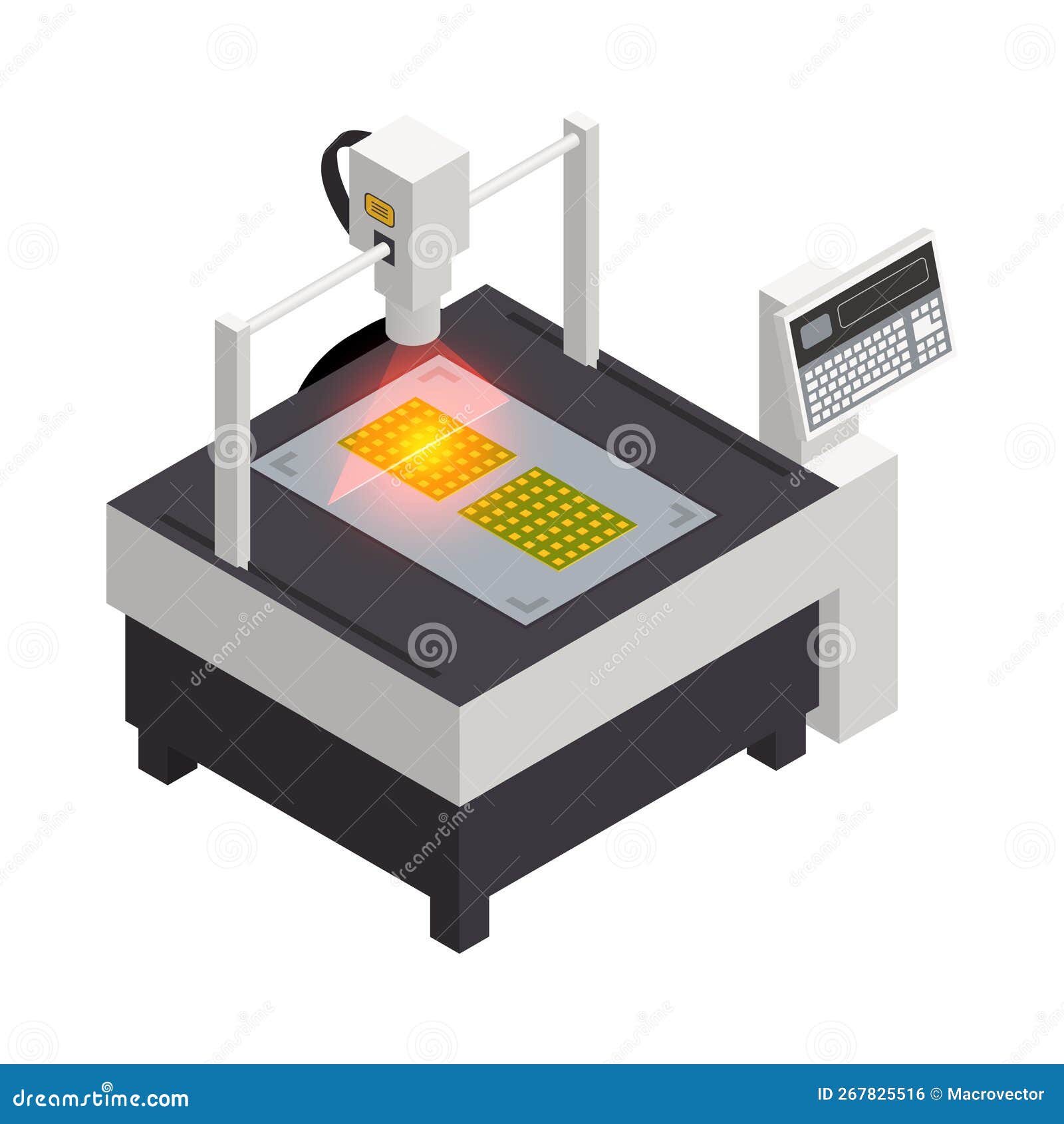 Laser Chip Production Composition Stock Illustration - Illustration of ...