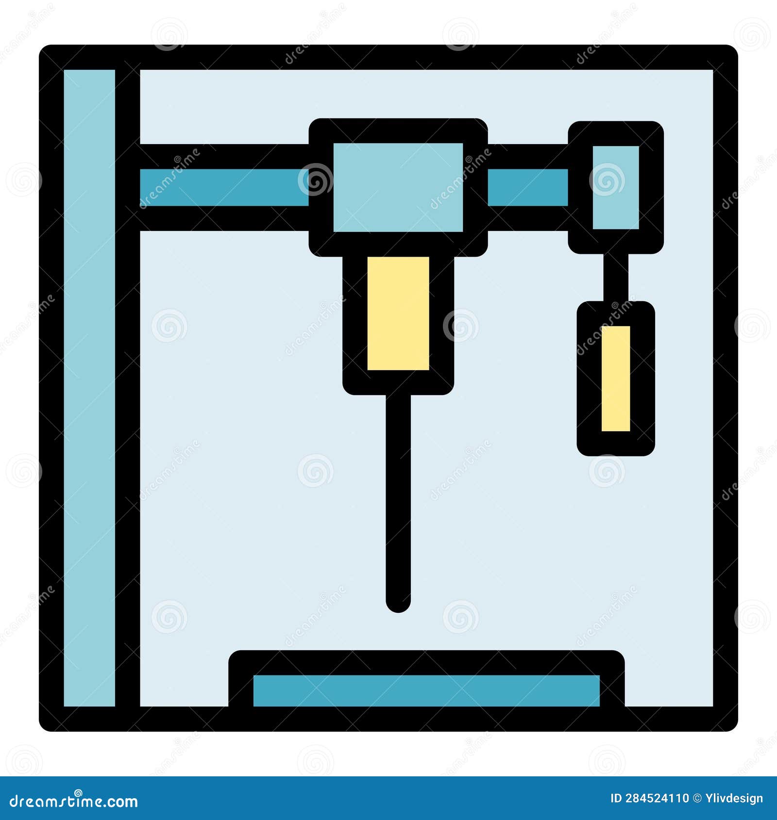 Laser Cnc Machine Icon Vector Flat Stock Vector - Illustration of ...