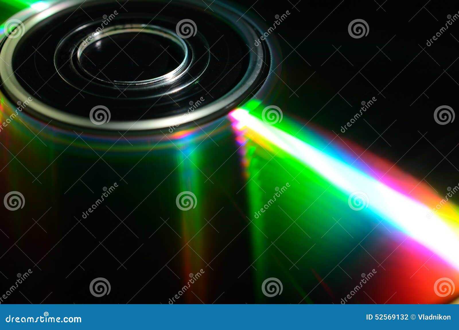 Laser compact disk. stock photo. Image of iridescent - 52569132