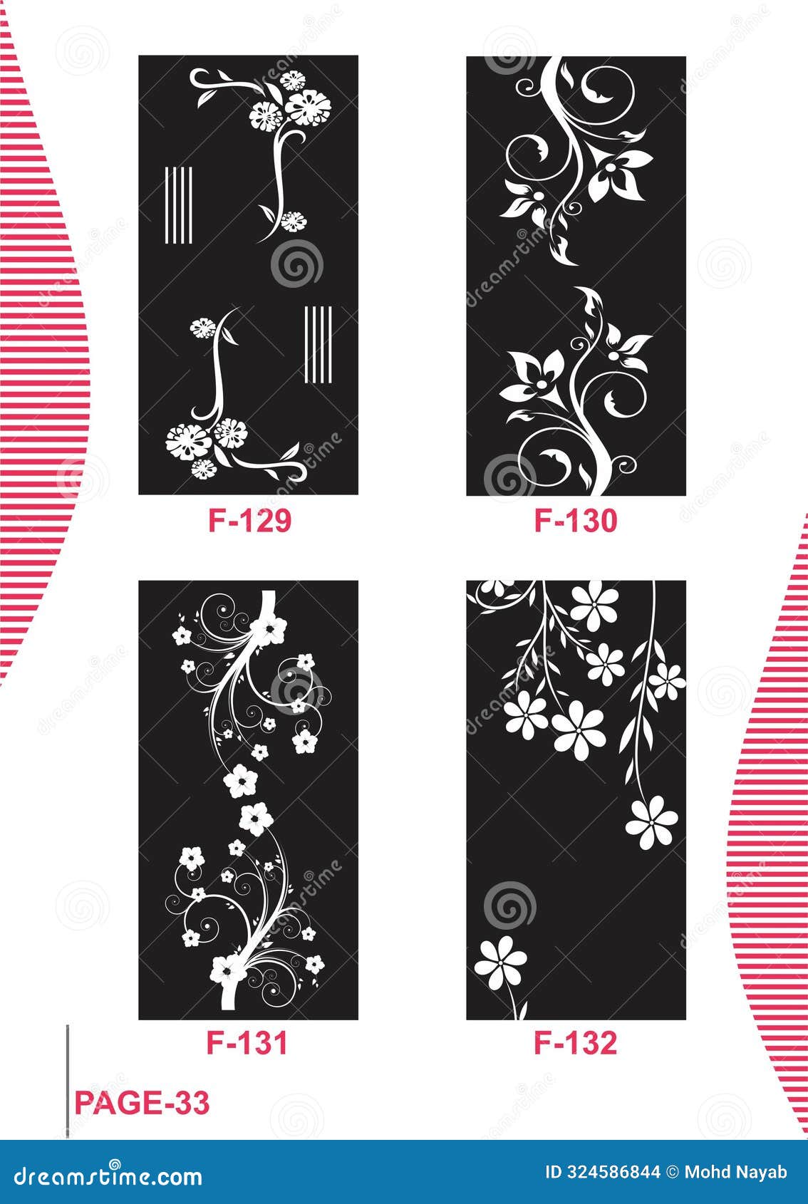 Laser Cut Design Wall Stencil Sandblasting Design Cdr X6 Stock Vector ...