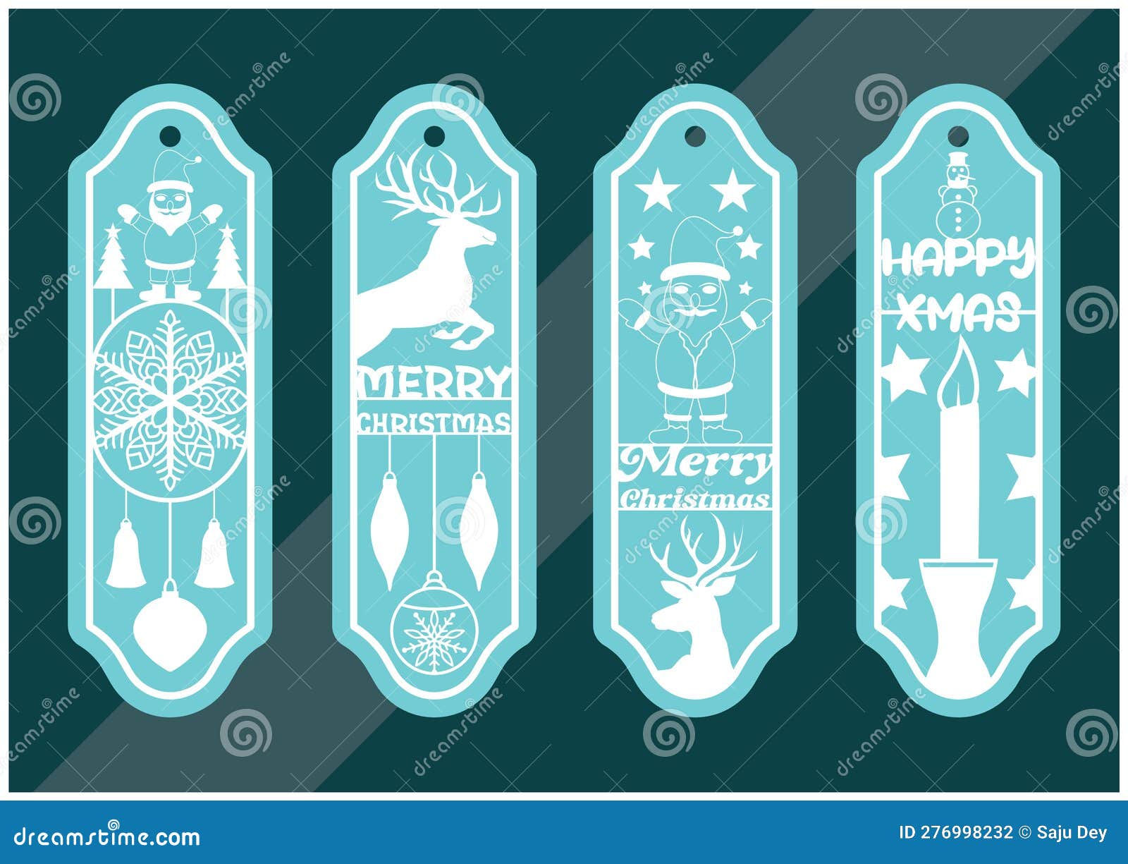 Laser Cut Die and Decorative Panel Bookmark Patterns. Set of Bookmarks ...