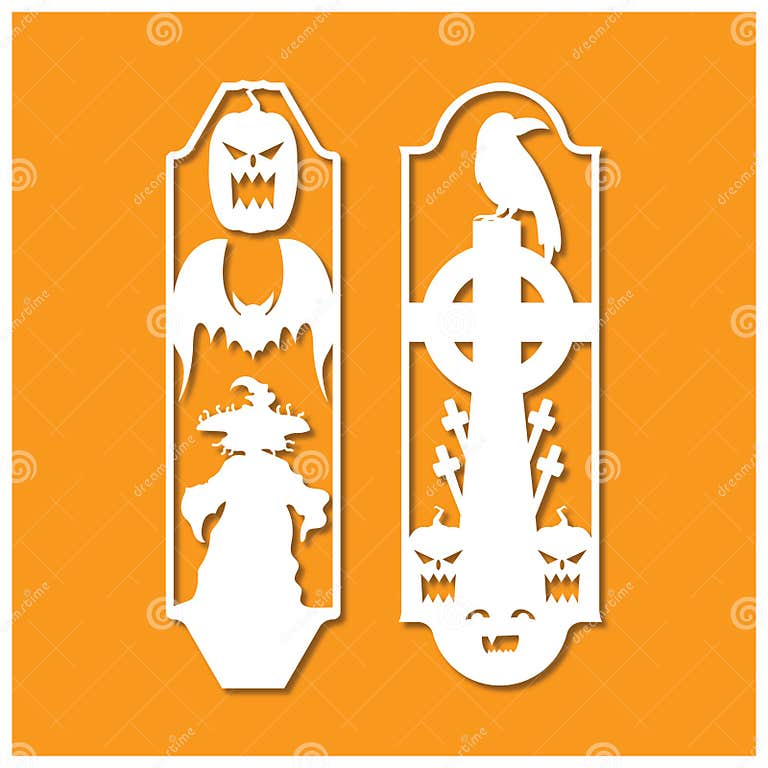 Laser Cut Die and Decorative Panel Bookmark Patterns. Set of Bookmarks ...