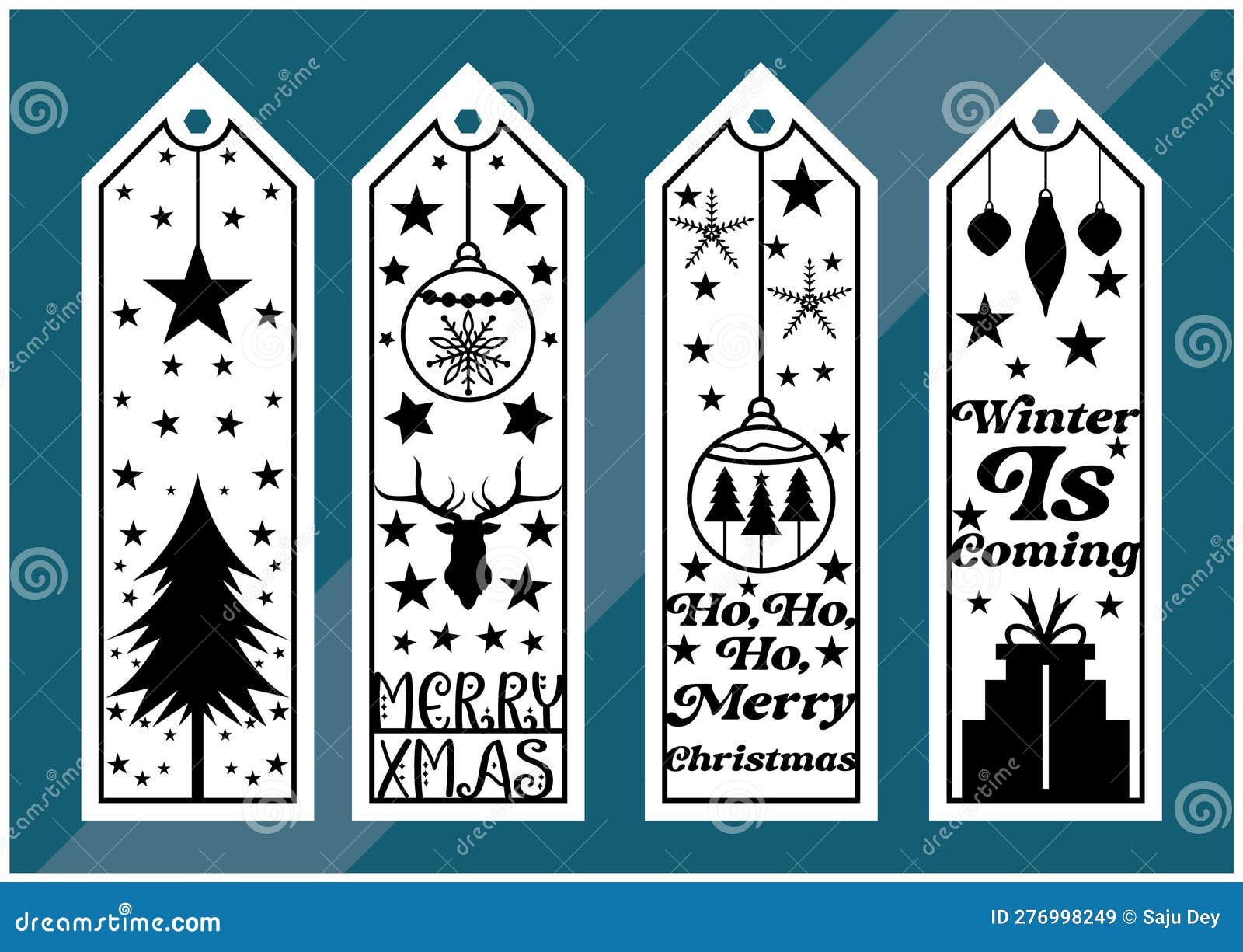 Laser Cut Die and Decorative Panel Bookmark Patterns. Set of Bookmarks ...