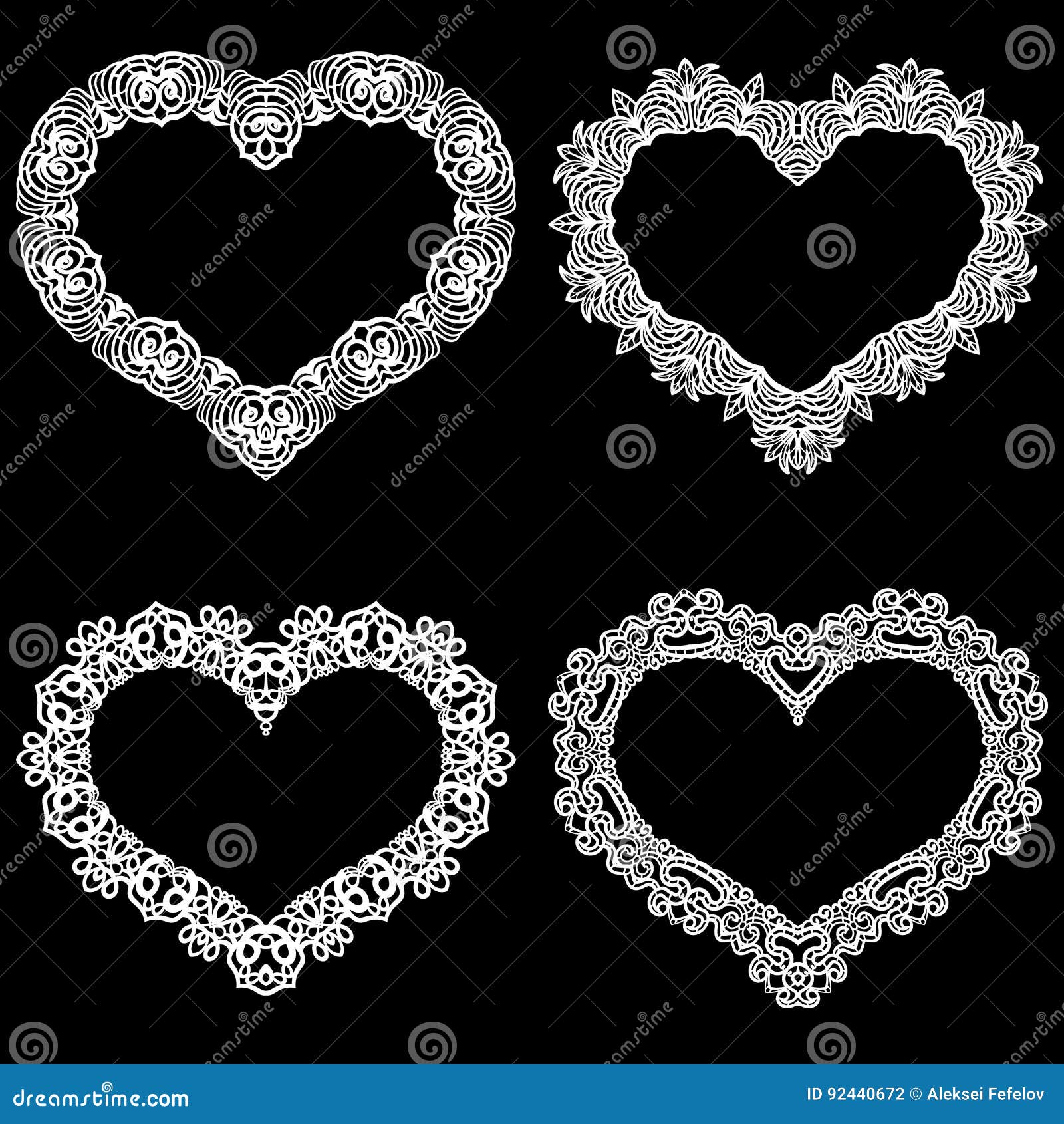 Laser Cut Frame in the Shape of a Heart with Lace Border. a Set of the ...