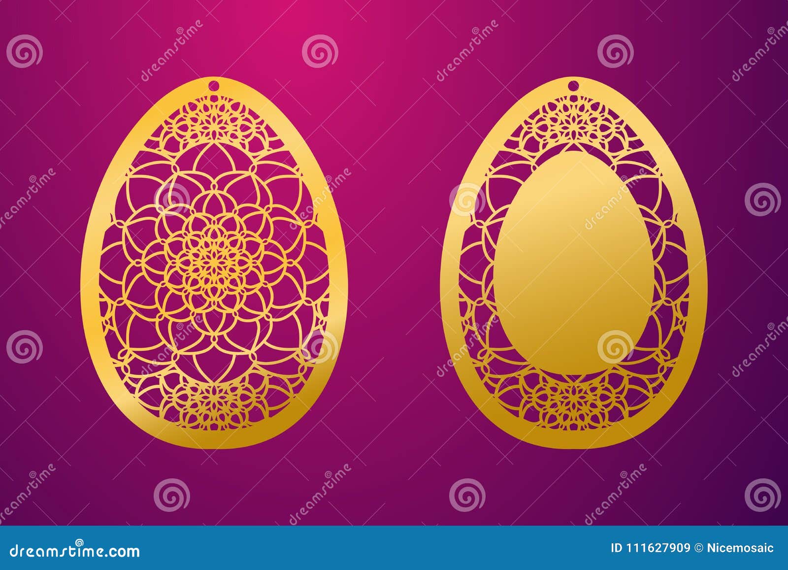 Laser Cut Happy Easter Egg. Vector Stencil Ornamental Easter Egg Stock ...