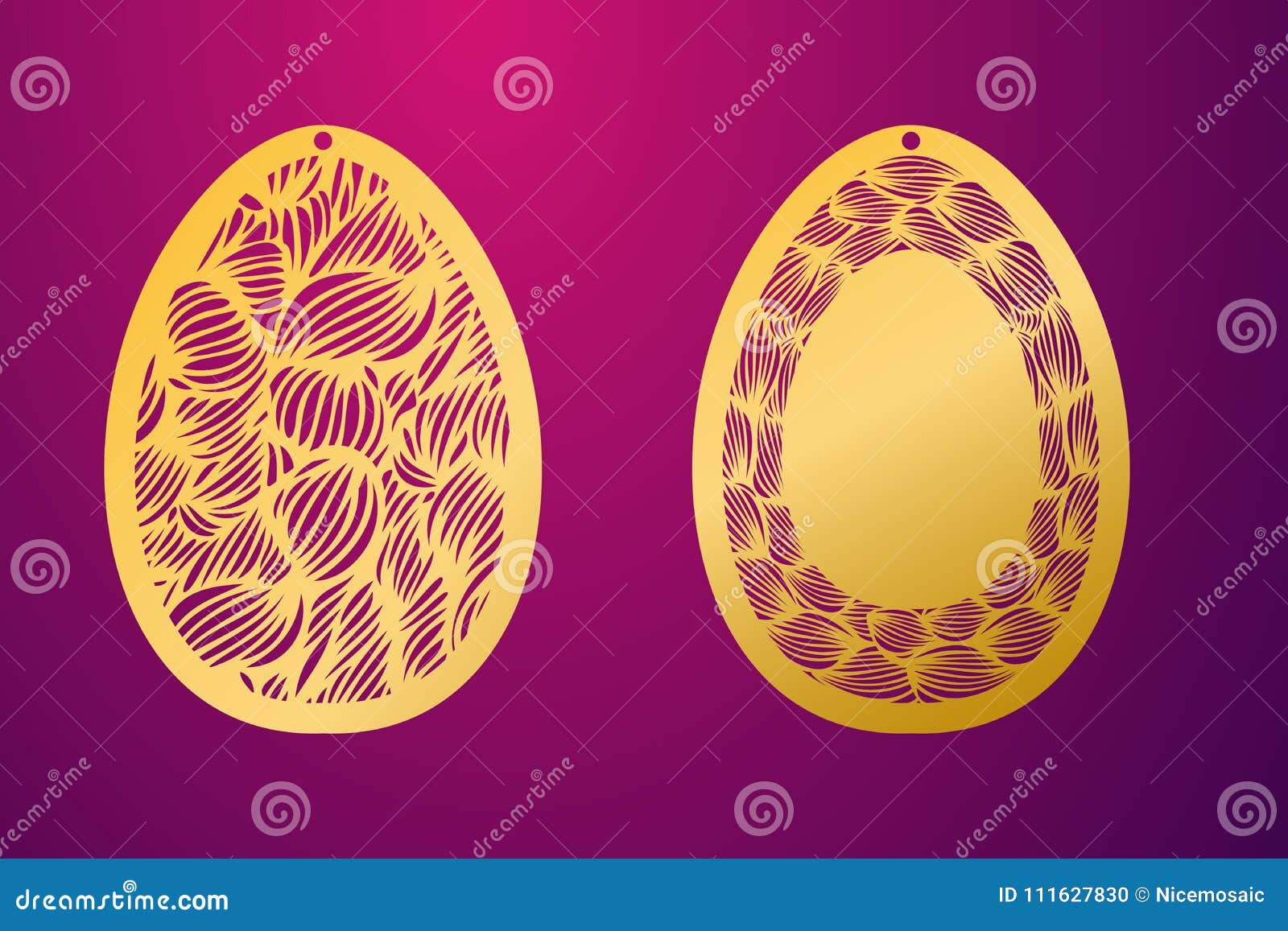 Laser Cut Happy Easter Egg. Vector Stencil Ornamental Easter Egg ...