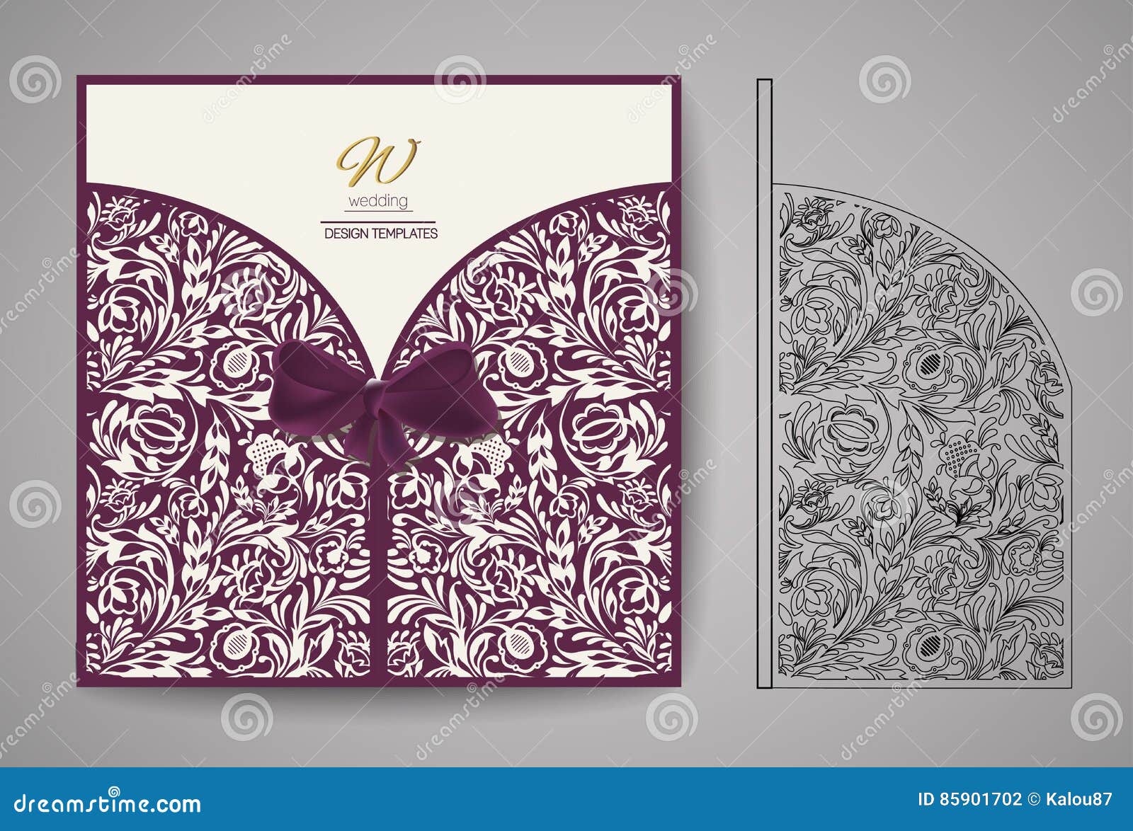 Card For Cutting Set. Template With Palm Leaves Pattern For Laser Cut ...