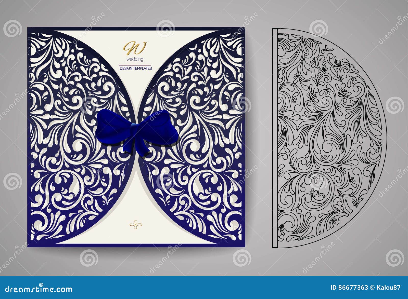 Laser Cut Wedding Invitation Card Template. Cut Out The Paper Card With ...