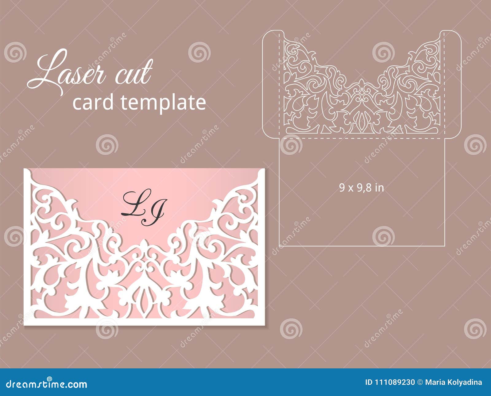 Laser Cut Invitation Card Template Stock Vector - Illustration of card ...