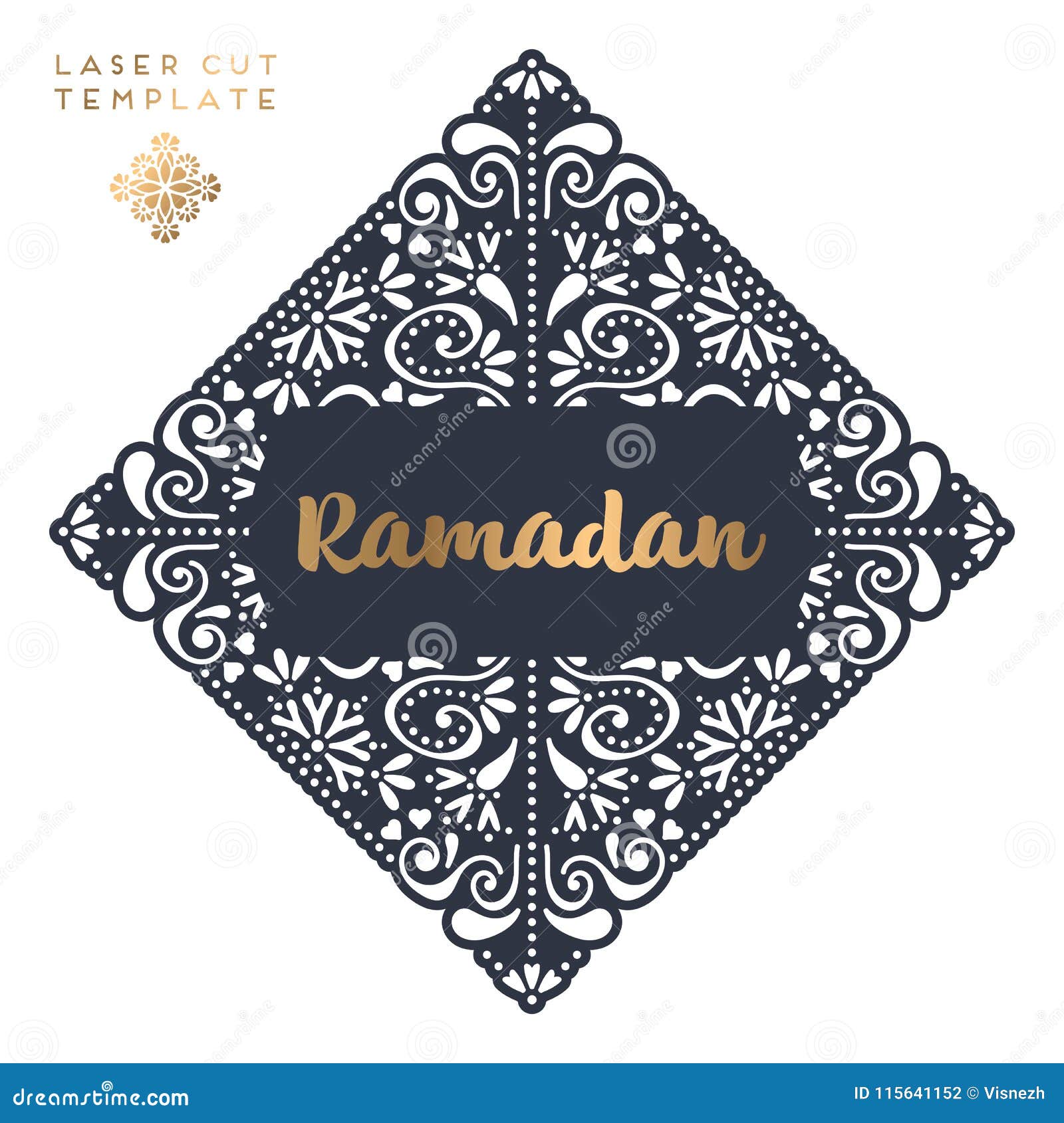 Laser cut islamic pattern stock vector. Illustration of carved - 115641152