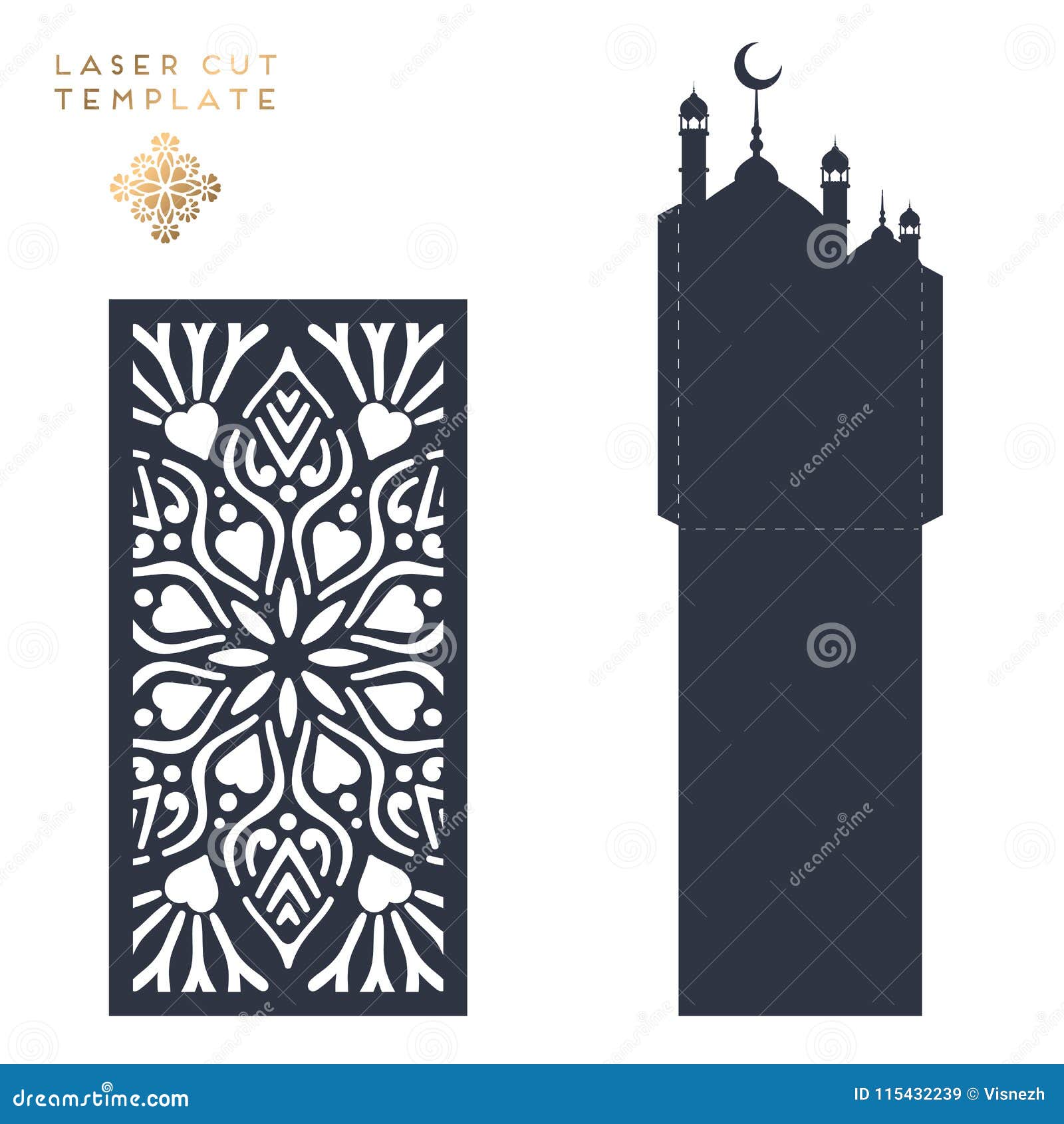Laser cut islamic pattern stock vector. Illustration of mandala - 115432239