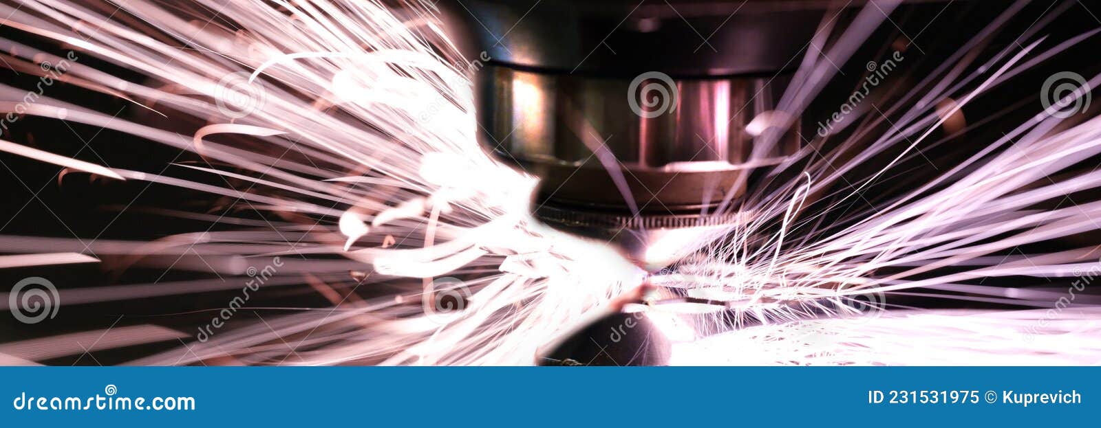 Laser Cut Machine Industrial Metal Processing Process Closeup ...