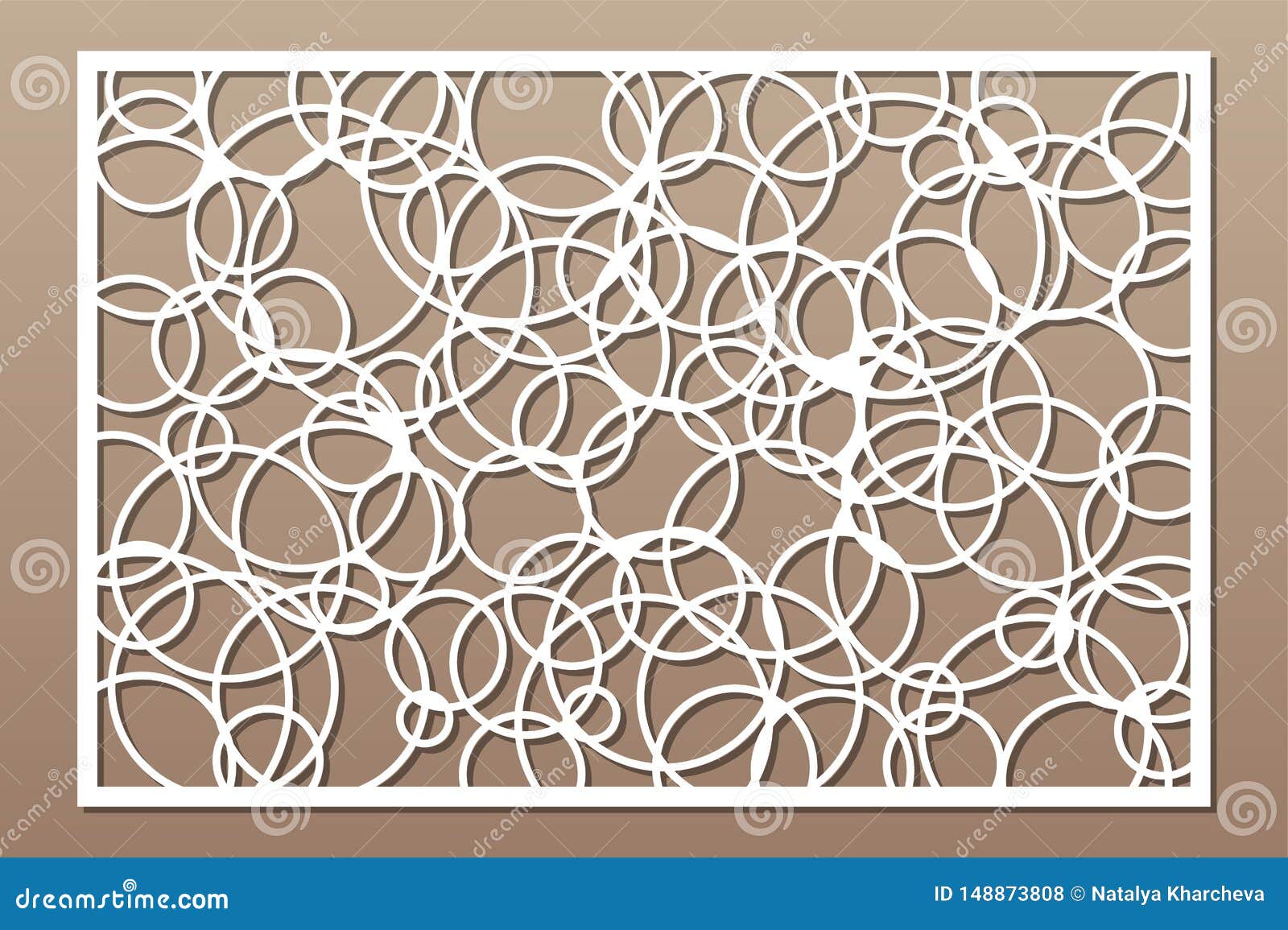 Laser Cut Panel. Decorative Card for Cutting. Abstract Circle Pattern ...