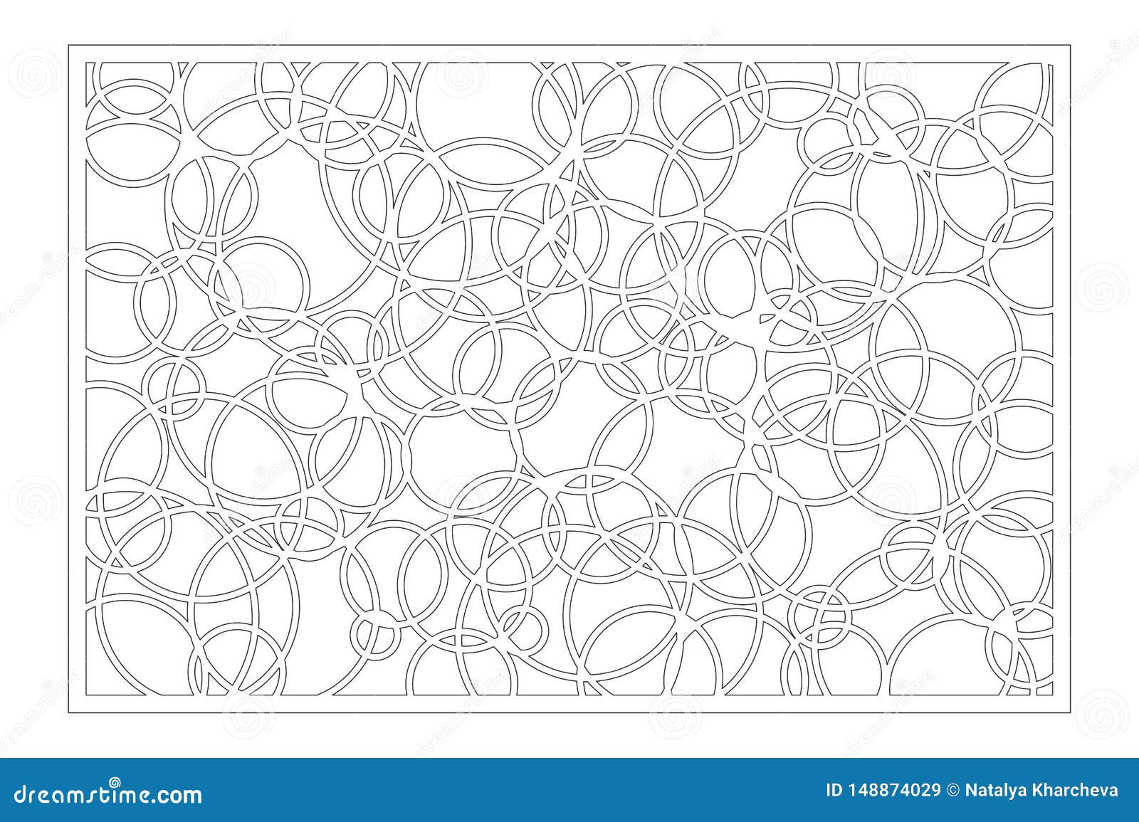 Laser Cut Panel. Decorative Card for Cutting. Abstract Circle Pattern ...