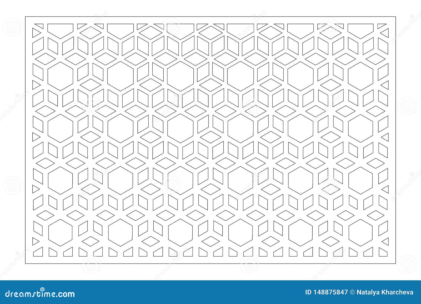 Laser Cut Panel. Decorative Card for Cutting. Arabic, Line Art Pattern ...