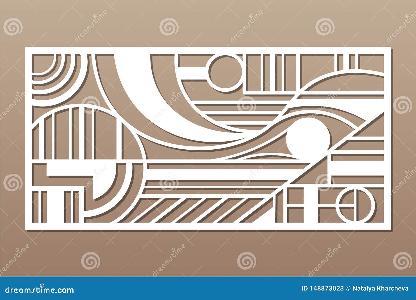 Laser Cut Panel. Decorative Card for Cutting. Geometry Line Figure Art ...