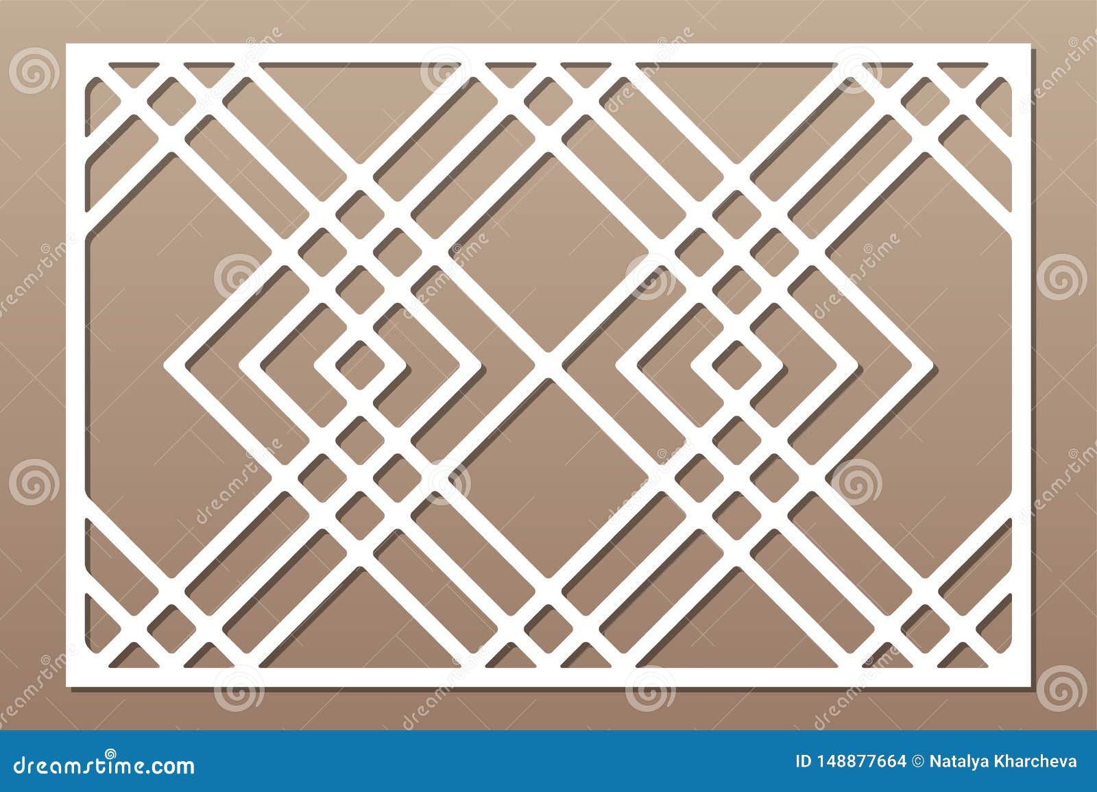 Laser Cut Panel. Decorative Card for Cutting. Line, Square Art Pattern ...
