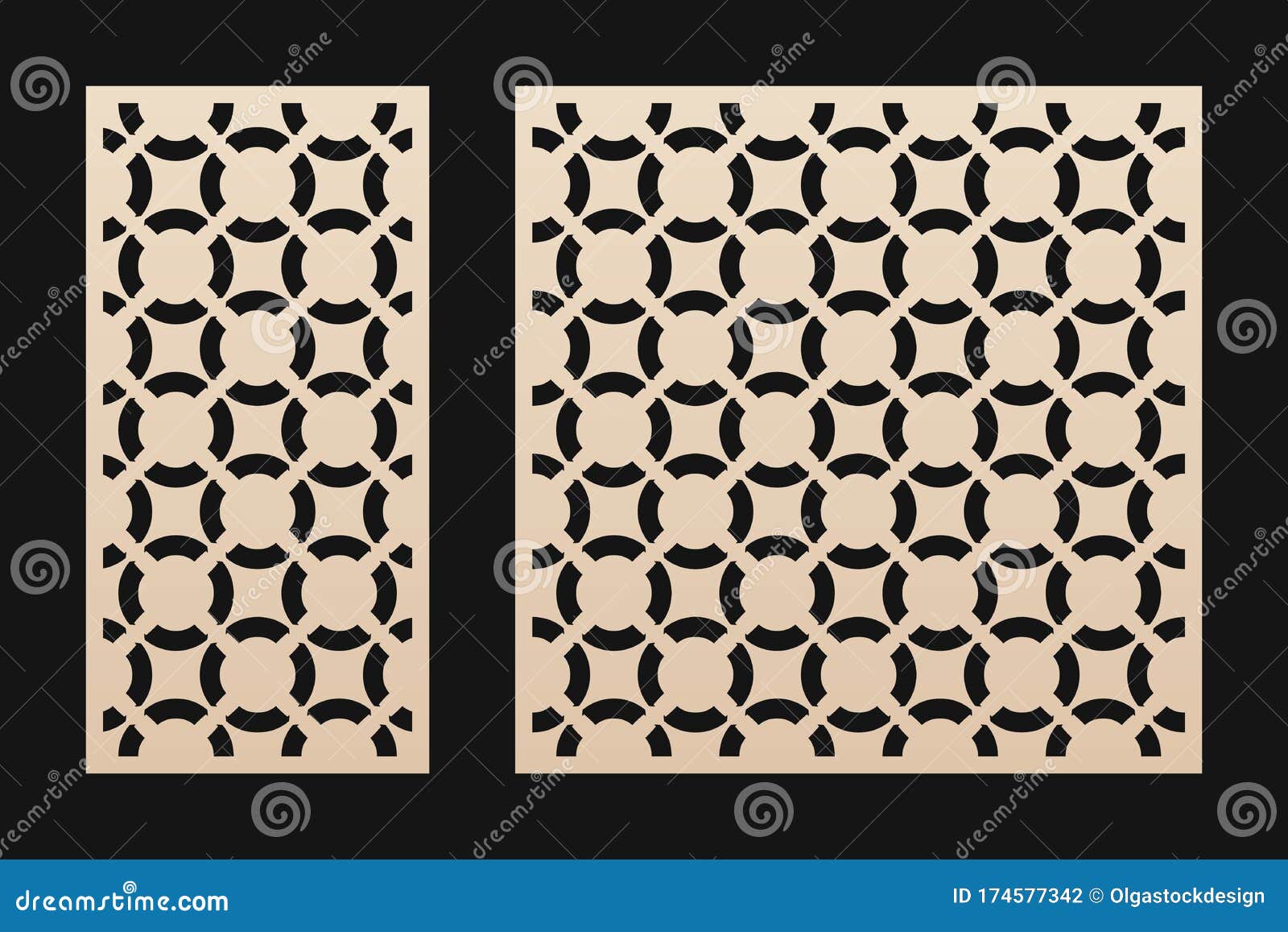 Laser Cut Panel. Elegant Vector Template with Abstract Geometric ...
