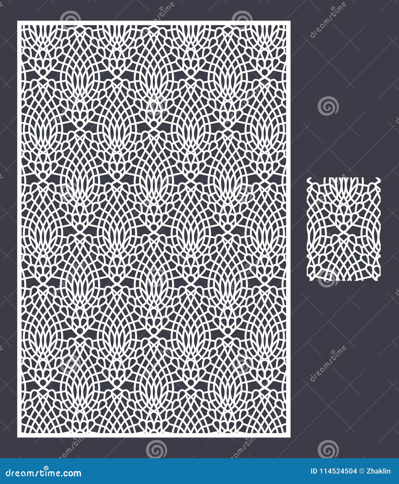 Laser Cut Panel and the Seamless Pattern for Decorative Panel. Stock ...