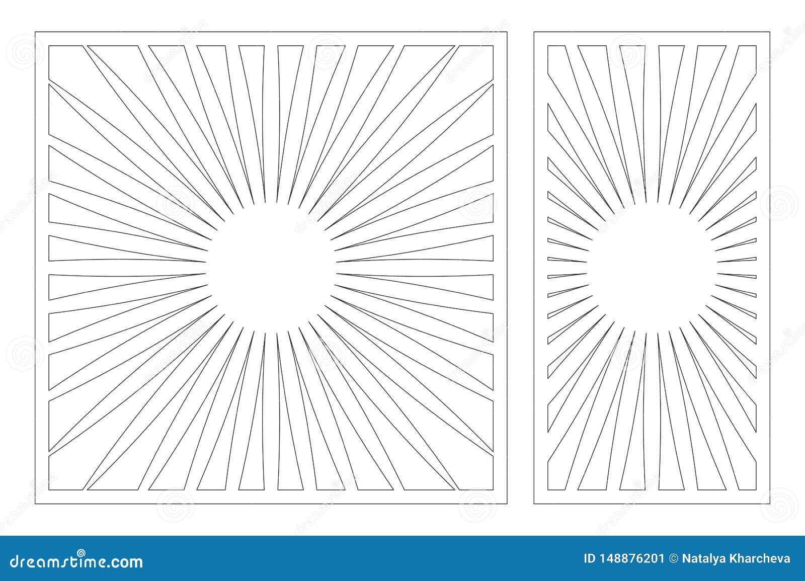 Laser Cut Panel. Set Decorative Card for Cutting. Geometry Line Art ...