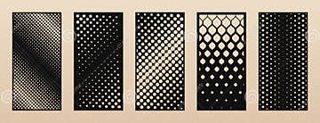 Laser Cut Panel Set. Trendy Collection of Abstract Halftone Geometric ...
