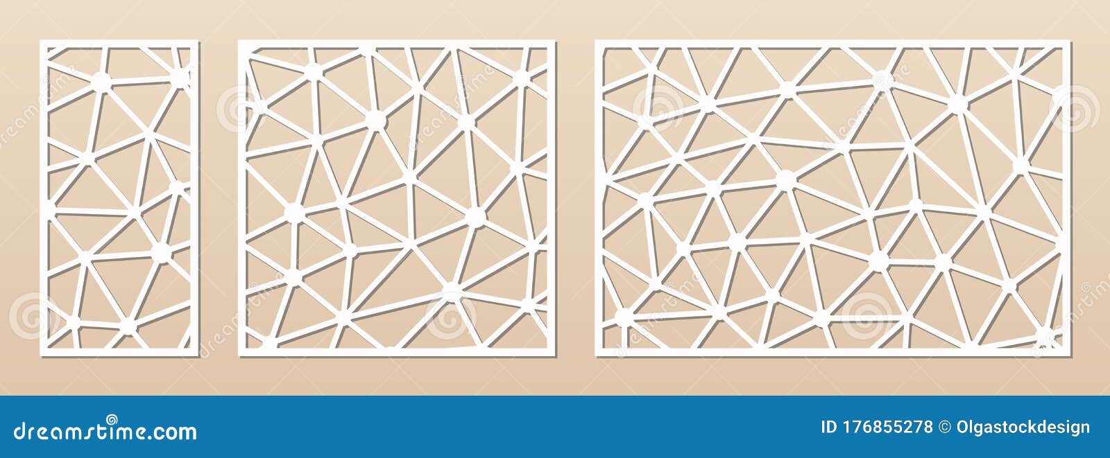 Laser Cut Panel Template. Vector Geometric Pattern with Lines ...