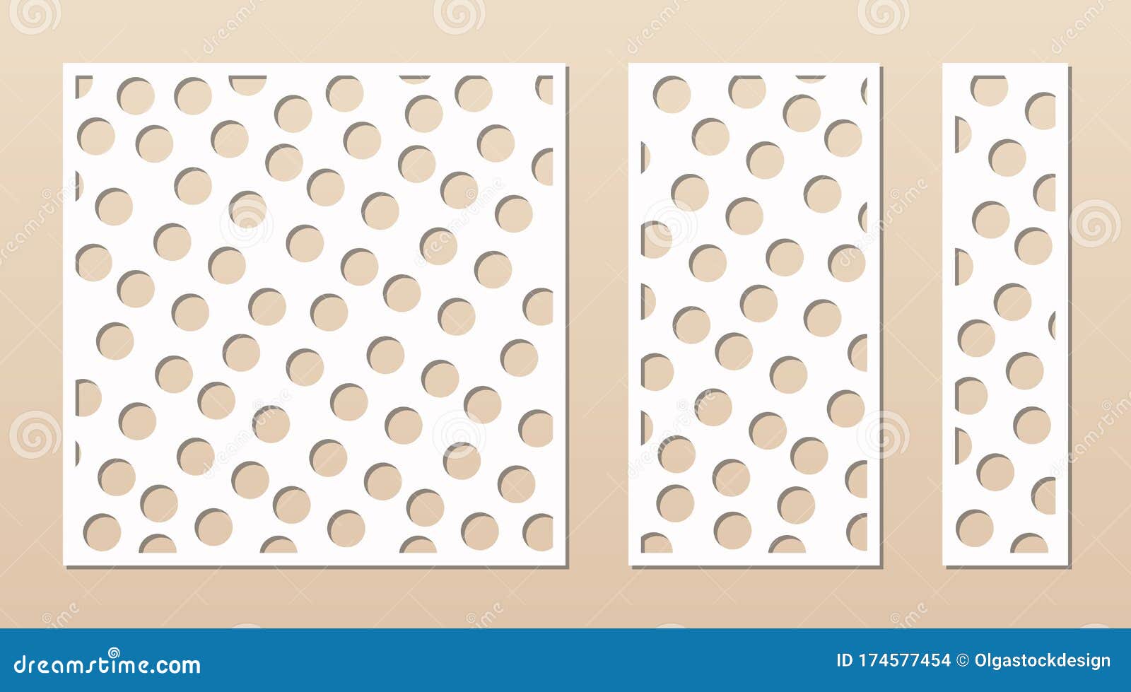 Laser Cut Panel. Vector Geometric Pattern with Circles, Dots. Cutting ...