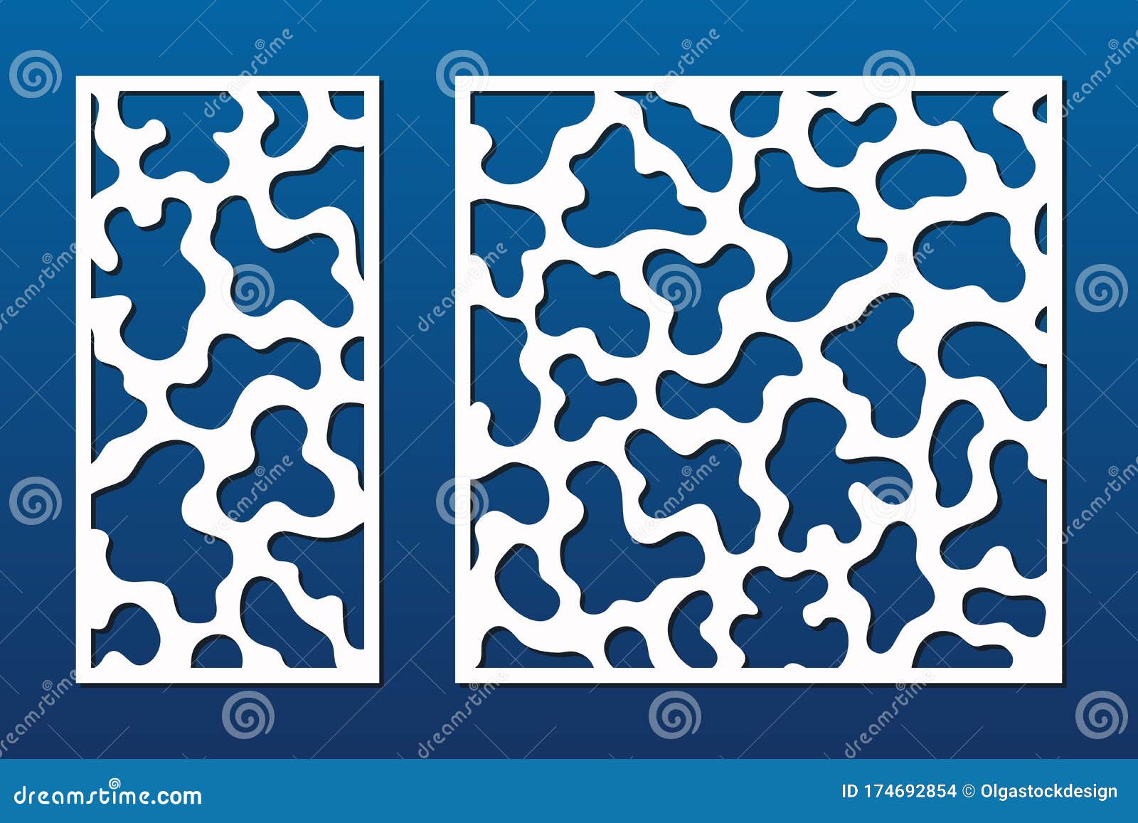 Laser Cut Panel. Vector Geometric Pattern With Organic Shapes. Cutting ...