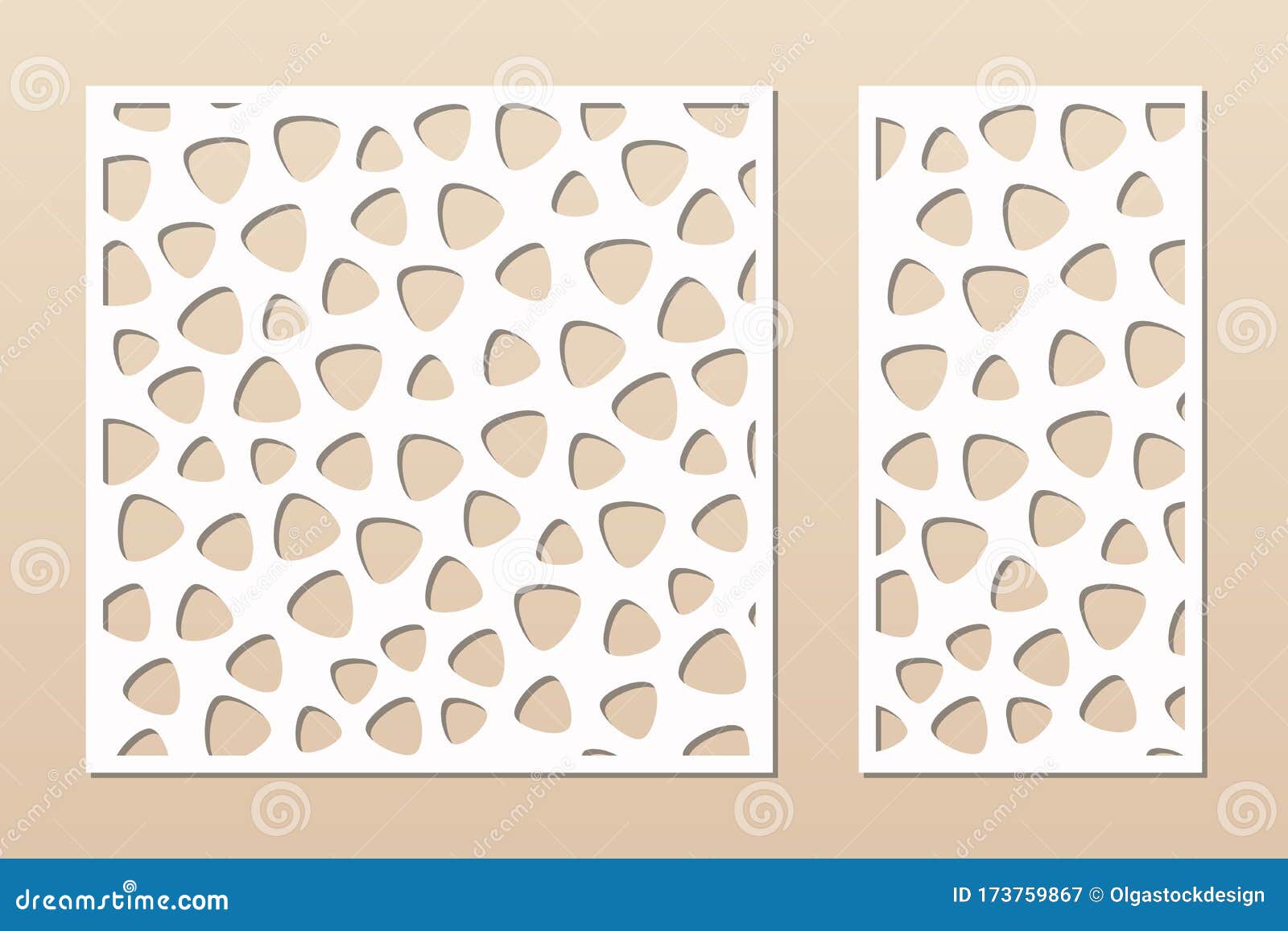 Laser Cut Panel. Vector Geometric Pattern with Smooth Shapes. Cutting ...