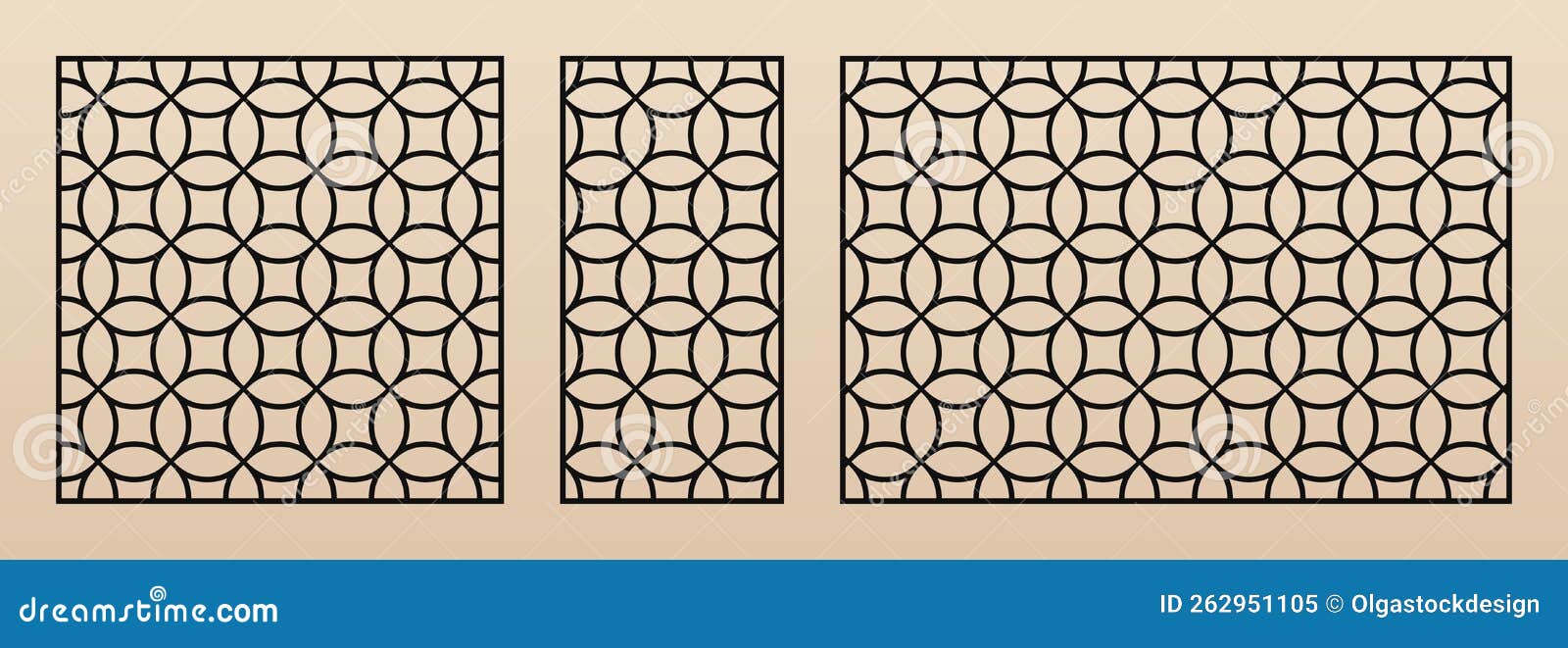 Laser Cut Panel Vector Set. Geometric Pattern, Circular Grid, Mesh ...