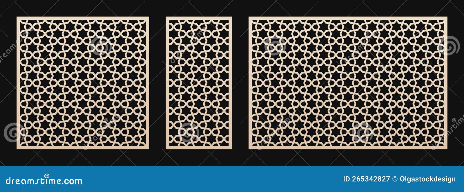Laser Cut Panels. Vector Ornament in Islamic Style. Elegant Floral Grid ...