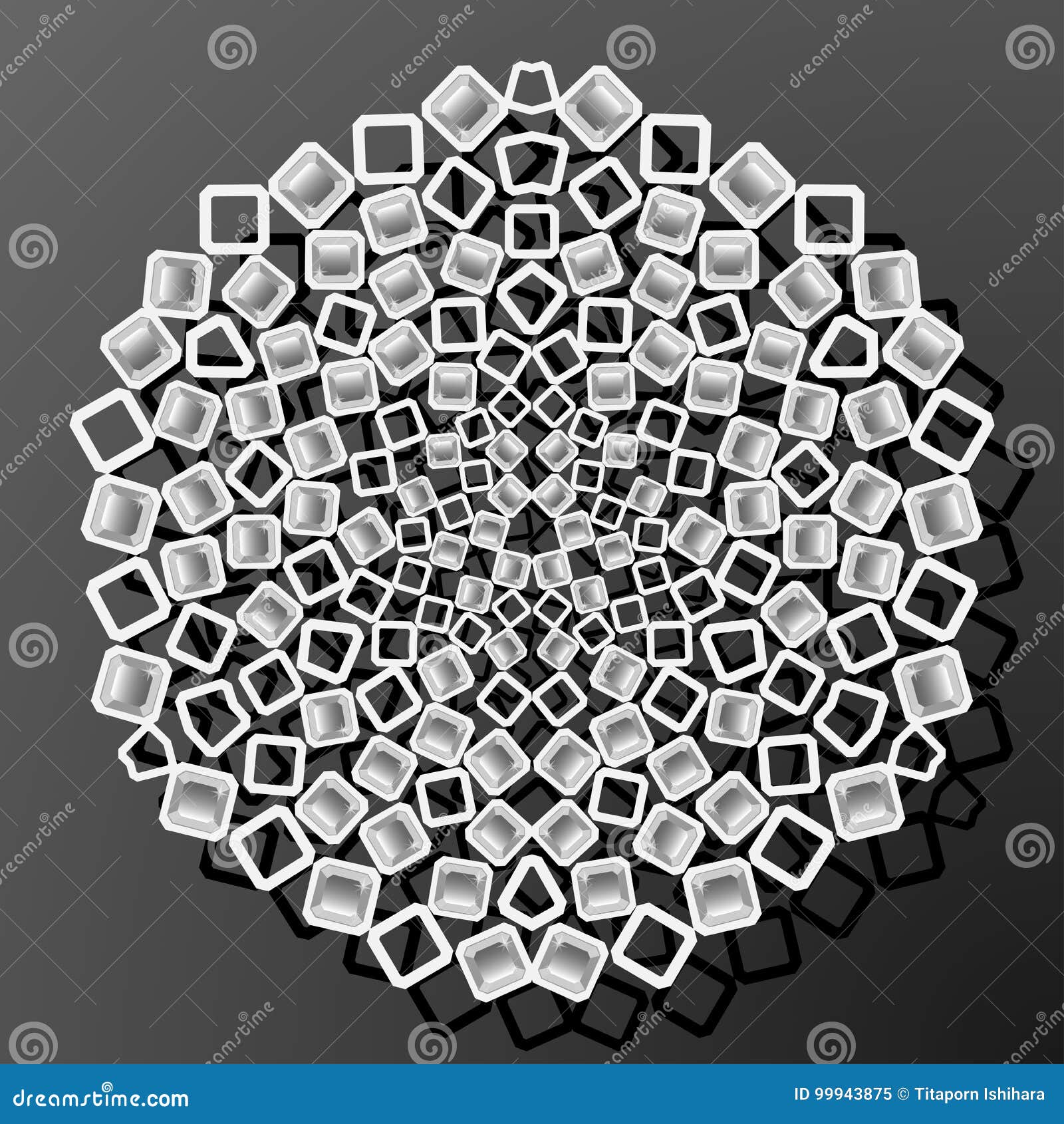 Laser Cut Paper Diamond Square Vintage Pattern Vector Stock Vector ...