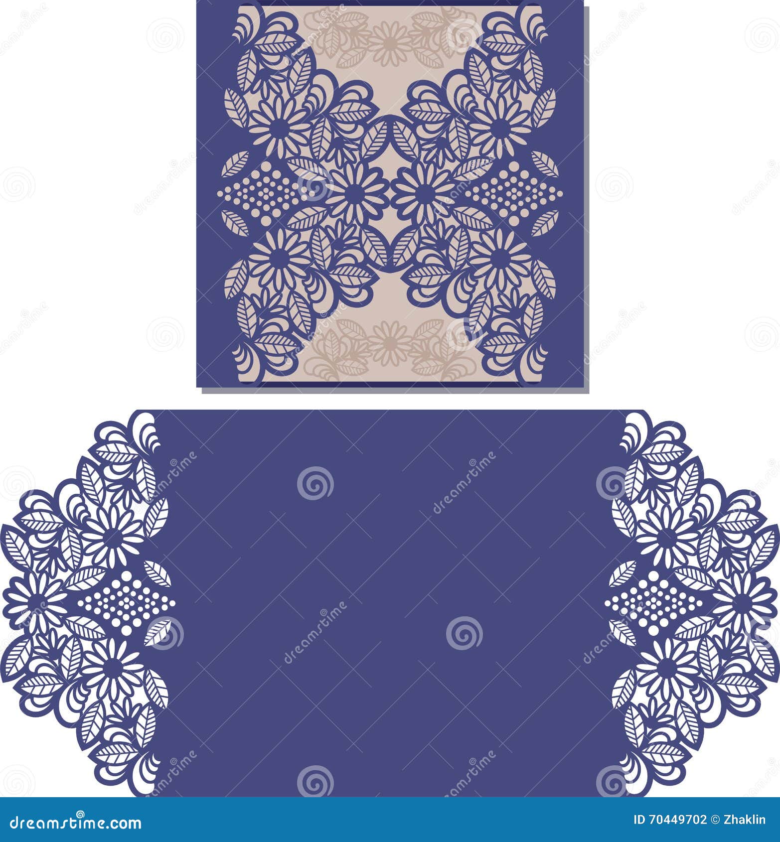 Laser Cut Pattern For Invitation Card For Wedding Vector Illustration ...