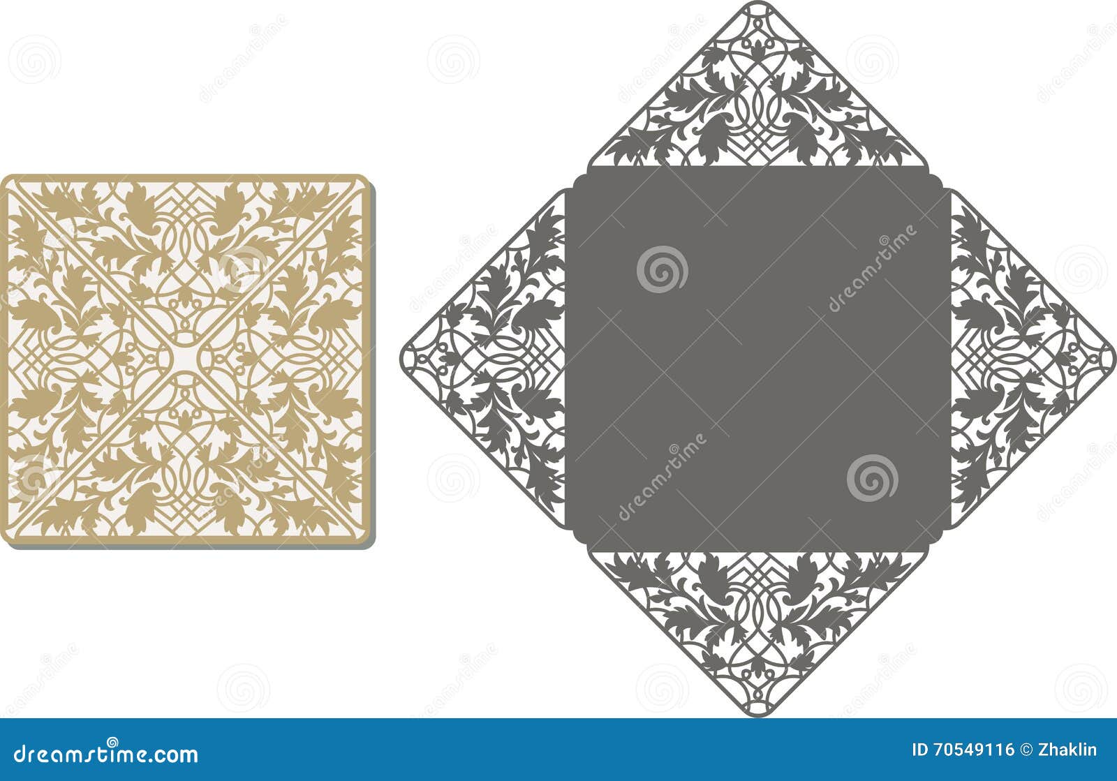 Laser Cut Pattern for Invitation Card for Wedding Stock Vector ...