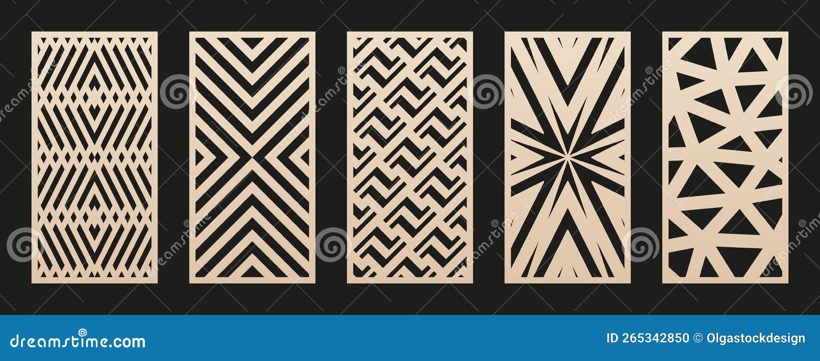 Laser Cut Pattern Set. Collection of Modern Abstract Geometric Cutting ...