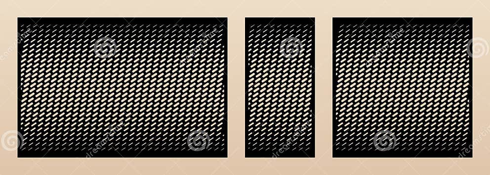 Laser Cut Pattern Set. Vector Design with Trendy Halftone Grid ...