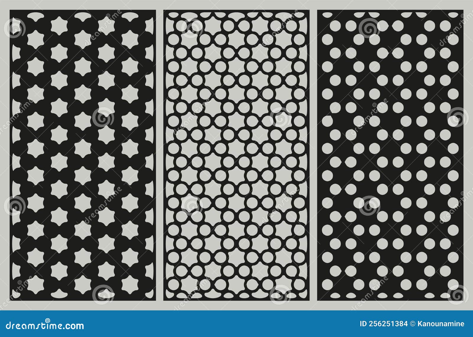 Laser Cut Pattern Set. Vector Template with Abstract Geometric Texture ...