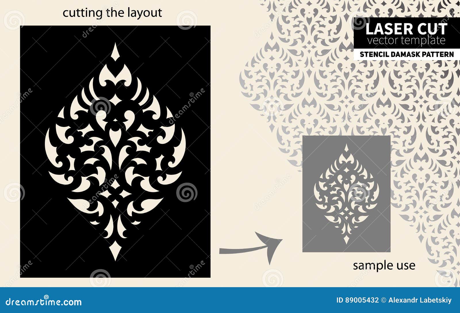 Laser Cut Pattern Stencil Vector Illustration | CartoonDealer.com #89005432