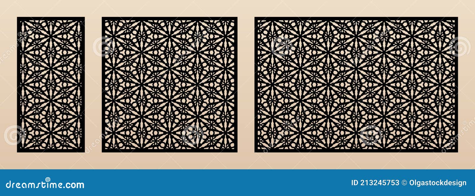 Laser Cut Pattern. Vector Design with Elegant Geometric Ornament ...