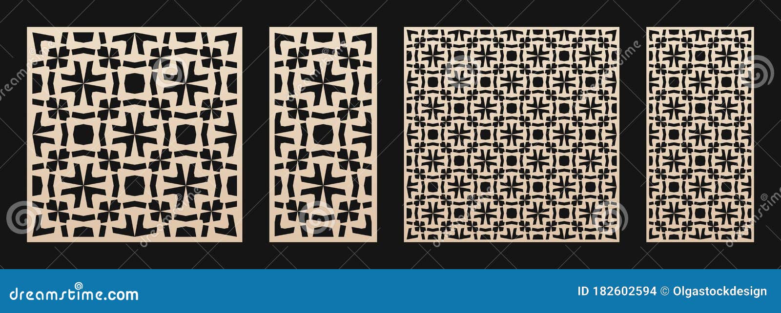 Laser Cut Pattern. Vector Template with Abstract Geometric Floral ...