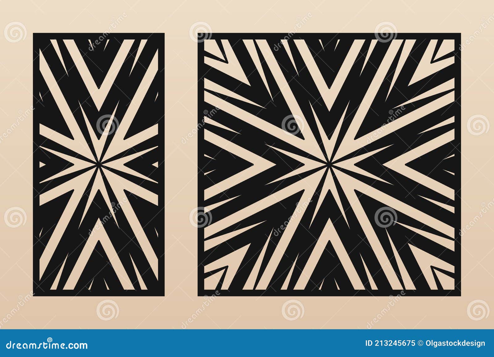 Laser Cut Pattern. Vector Template with Abstract Geometric Lines. Panel ...