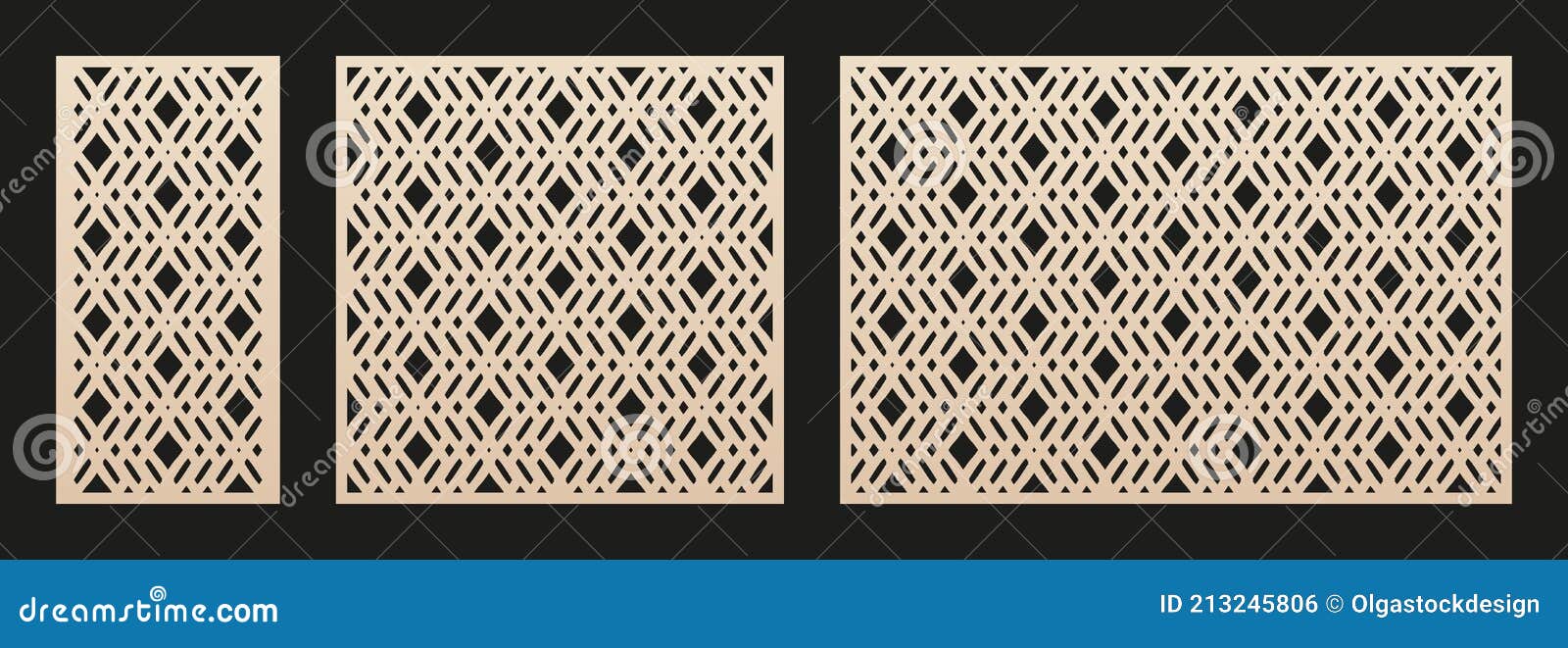 Laser Cut Patterns Collection. Vector Cutting Template with Diamond ...