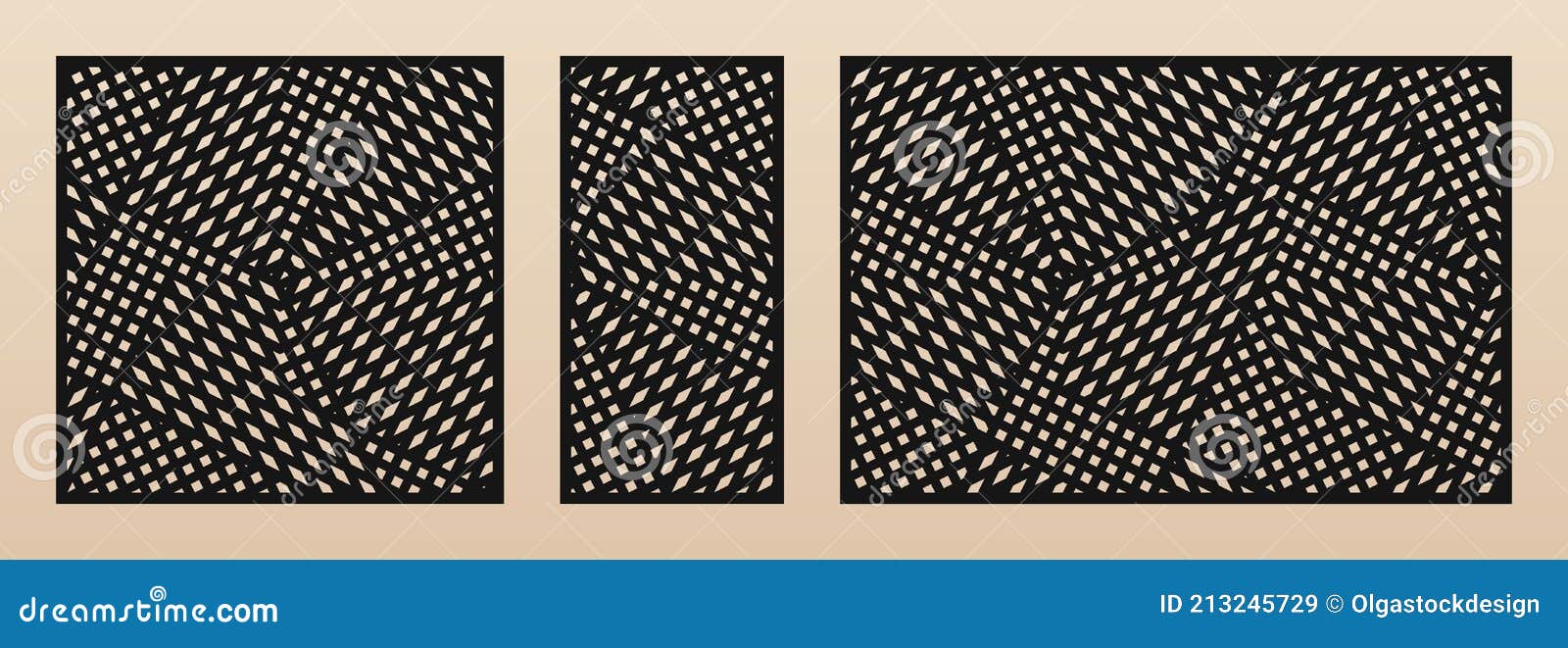 Laser Cut Patterns Set. Vector Design with Modern Abstract Geometric ...