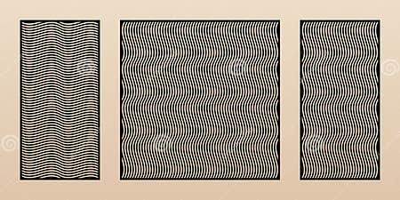 Laser Cut Patterns. Vector Cnc Template with Abstract Wavy Lines, Thin ...
