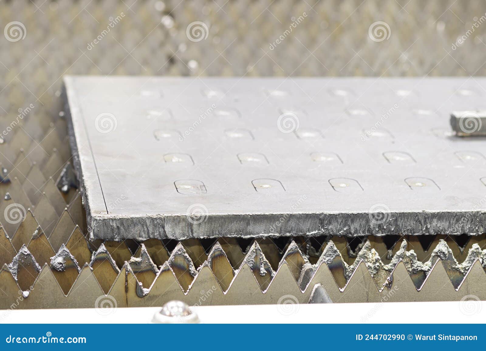 After Laser Cut Steel Plate on Machine Stock Photo - Image of ...