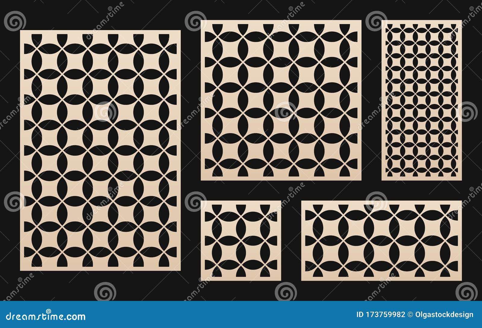 Laser Cut Template Collection. Vector Abstract Ornamental Geometric ...